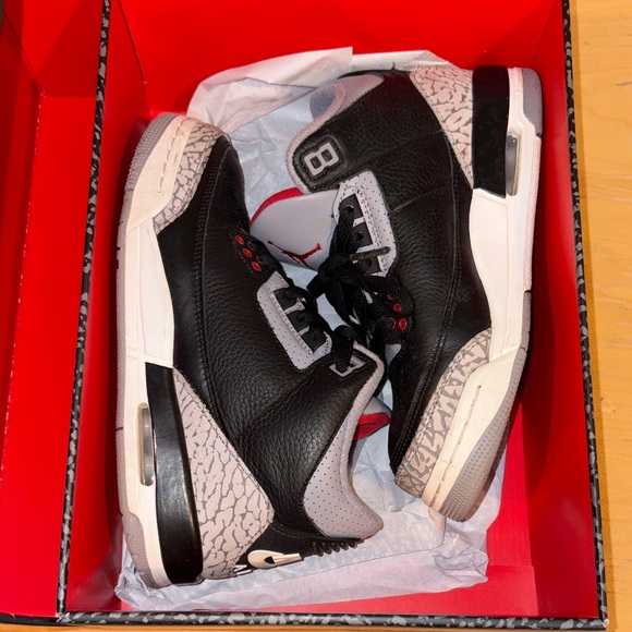 Jordan | Shoes | Jordan Air 3 Retro Black And Gray With Red Highlights ...